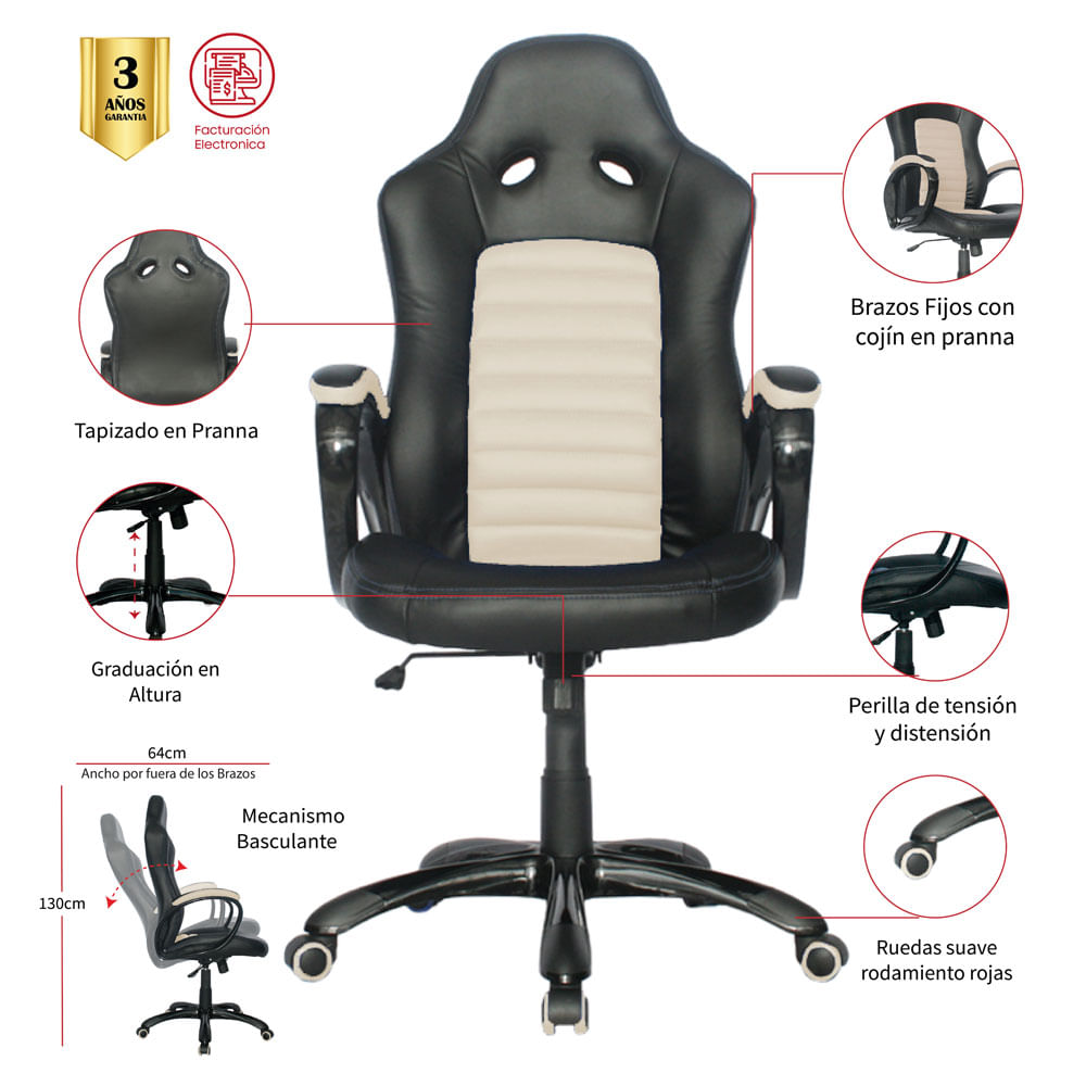 Silla Gamer Ferrari Blanca 000000000135054656