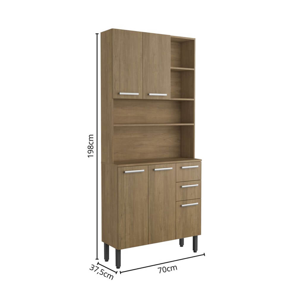 Alacena Despensa De 105 Cm Con Mesón En Mdp Rovere 000000000135055136