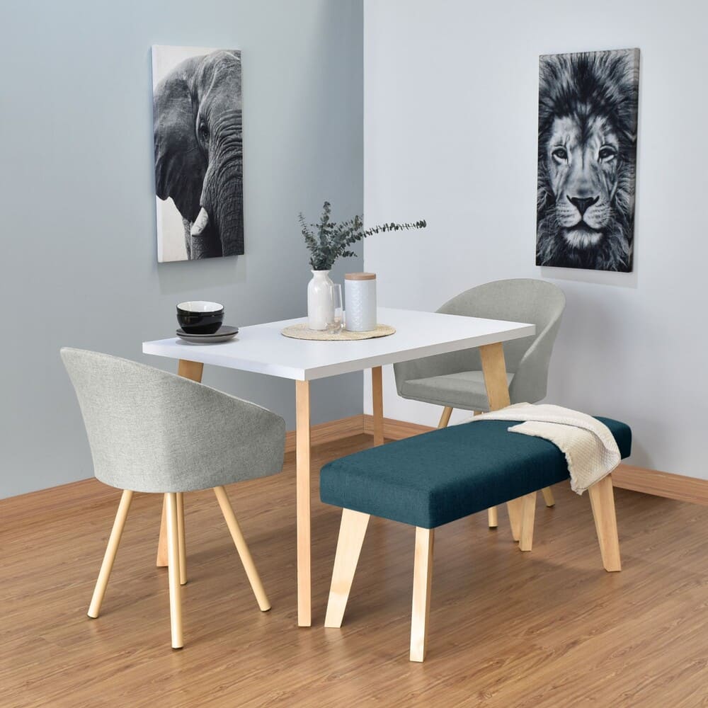 Juego de Comedor 4 Puestos Lugo Matiz con Sillas Tokyo Y Butaco ...