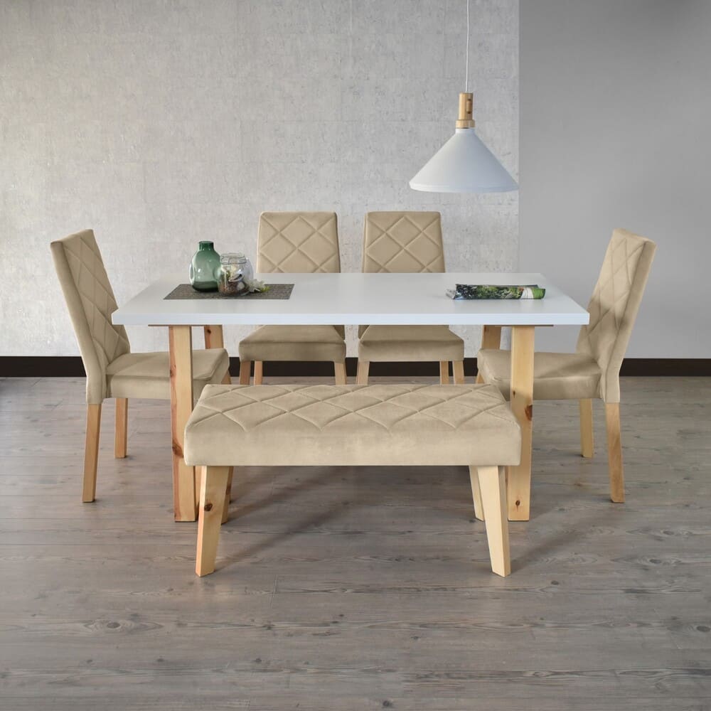 Juego de Comedor 6 Puestos Andara con Sillas y Butaco Liverpool en Tela ...