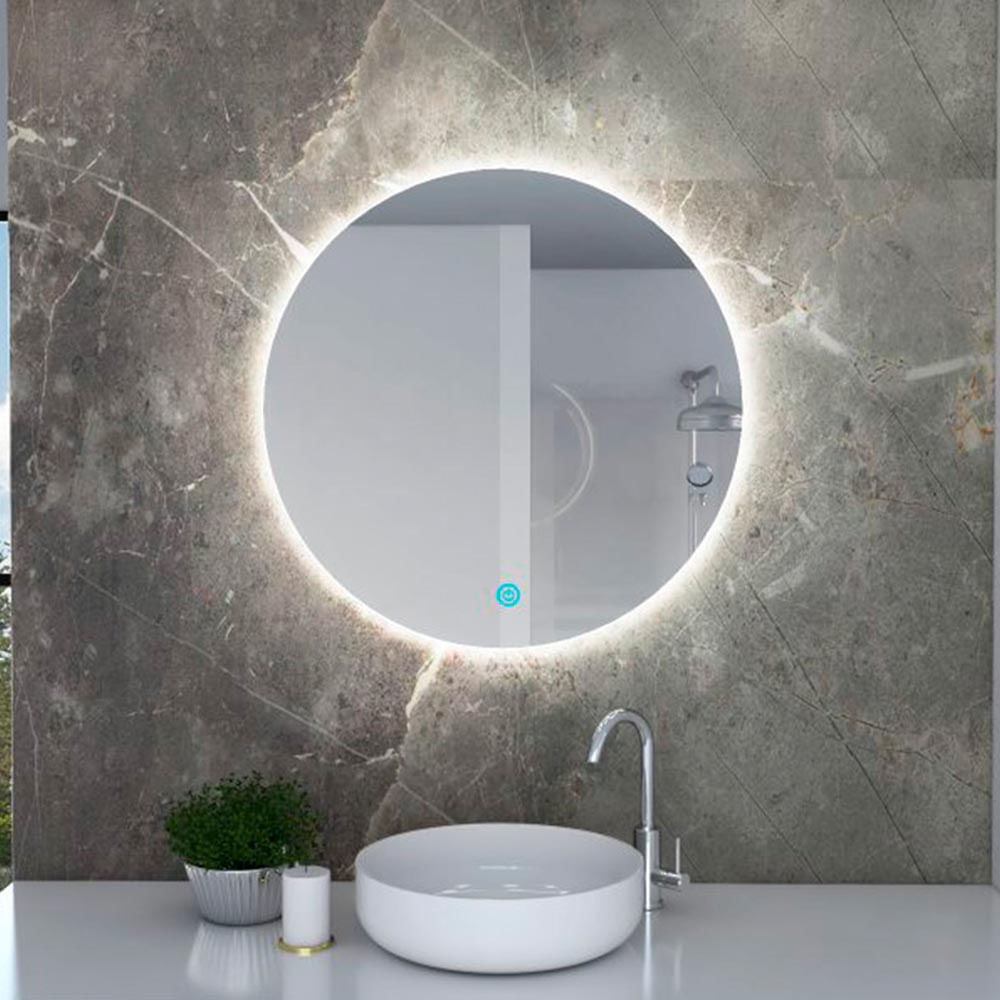 Espejo capri redondo led mas touch 75cm 000000000135048640 - Remodela y ...