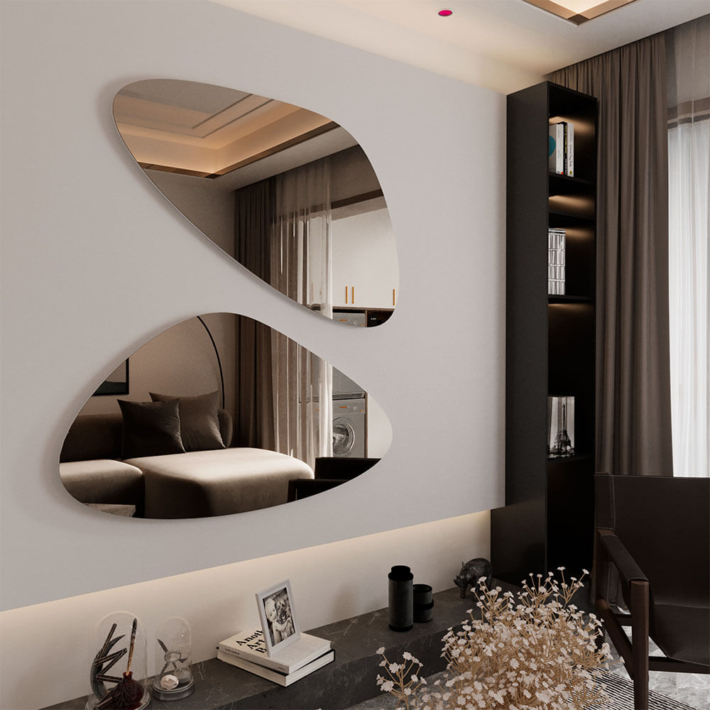 Set 2 Espejo 120x65x4mm bronce brenda 000000000135051391